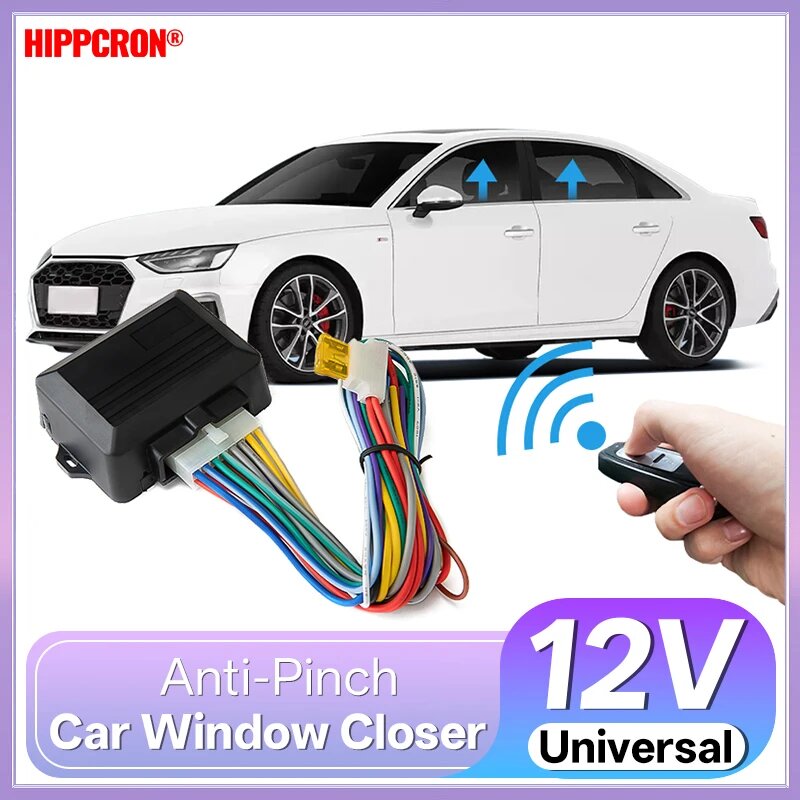 Универсальный Модуль Стеклоподъемника Hippcron 12В Для 4-дверных Автомобилей С Управлением Стеклоподъемниками И Жгутом Проводов
