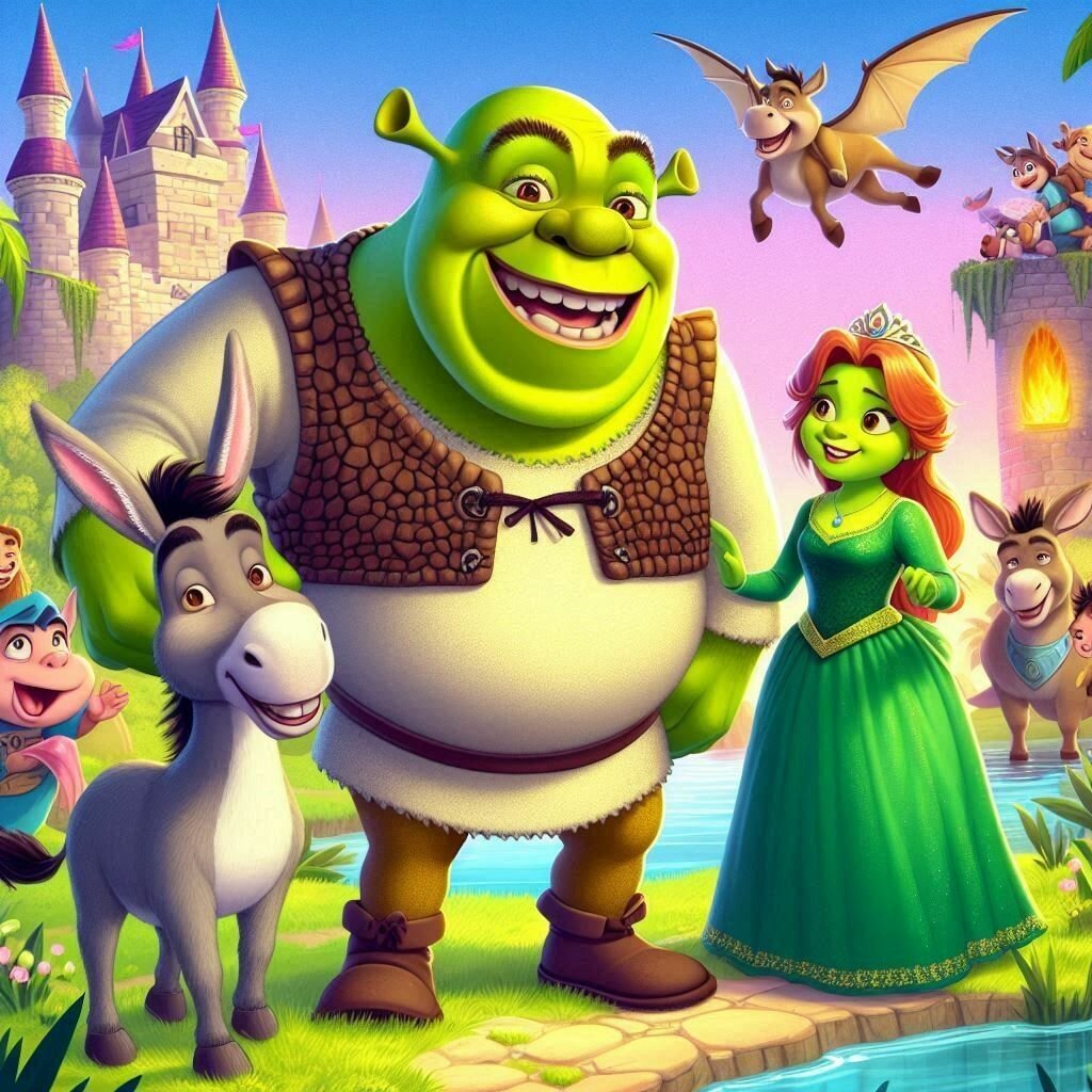 Алмазная живопись "Шрек", 5D, круглая, 40x50 см. Производитель: Brose Art.