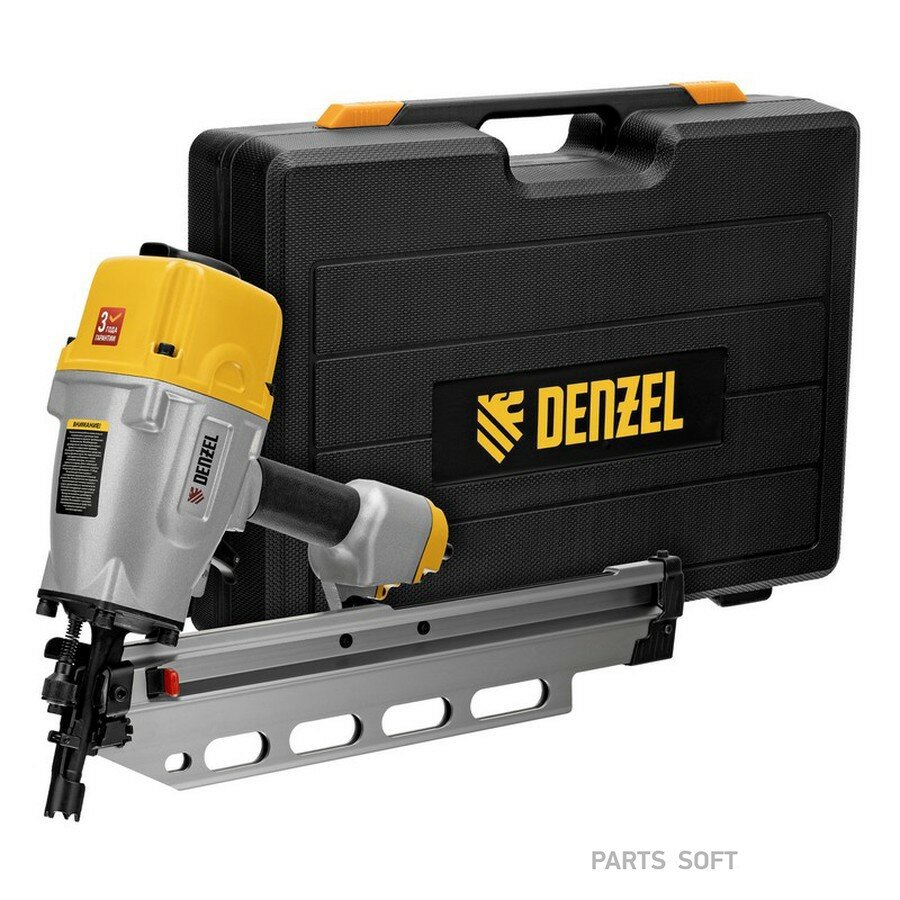 Нейлер пневматический PN2190 для гвоздей SN21 от 50 до 90 мм от официального дистрибьютора, DENZEL, артикул 57429