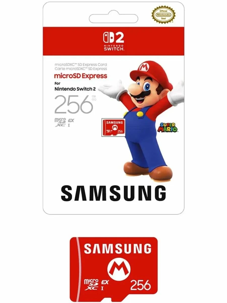 Карта памяти microSD Samsung Nintendo Switch 2 Express Card 256Gb, красная NSW2SSDE256G
