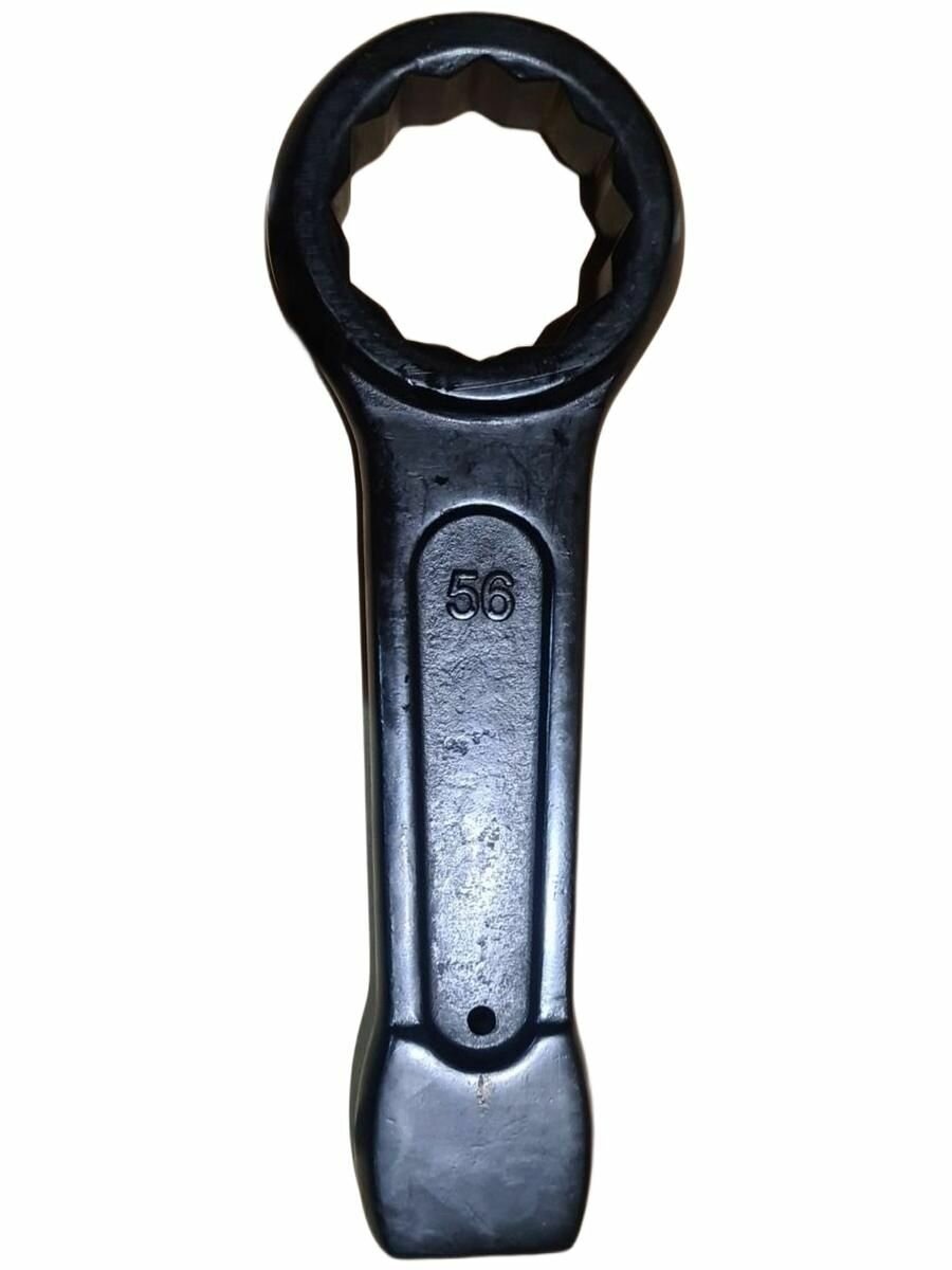 Ключ накидной ударный односторонний 56 мм, легированная сталь, черный.