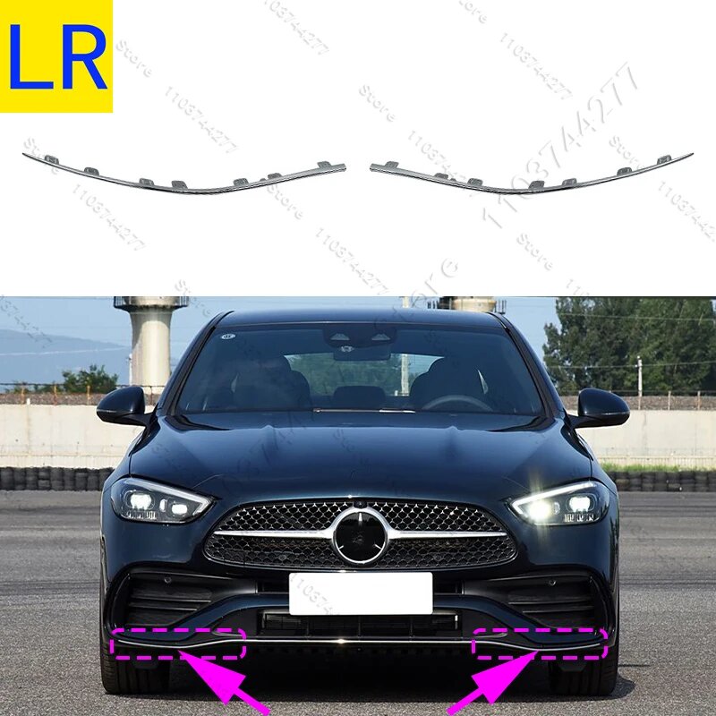 Накладка бампера Mercedes W206 C300 C43 AMG, Chrome L and R
