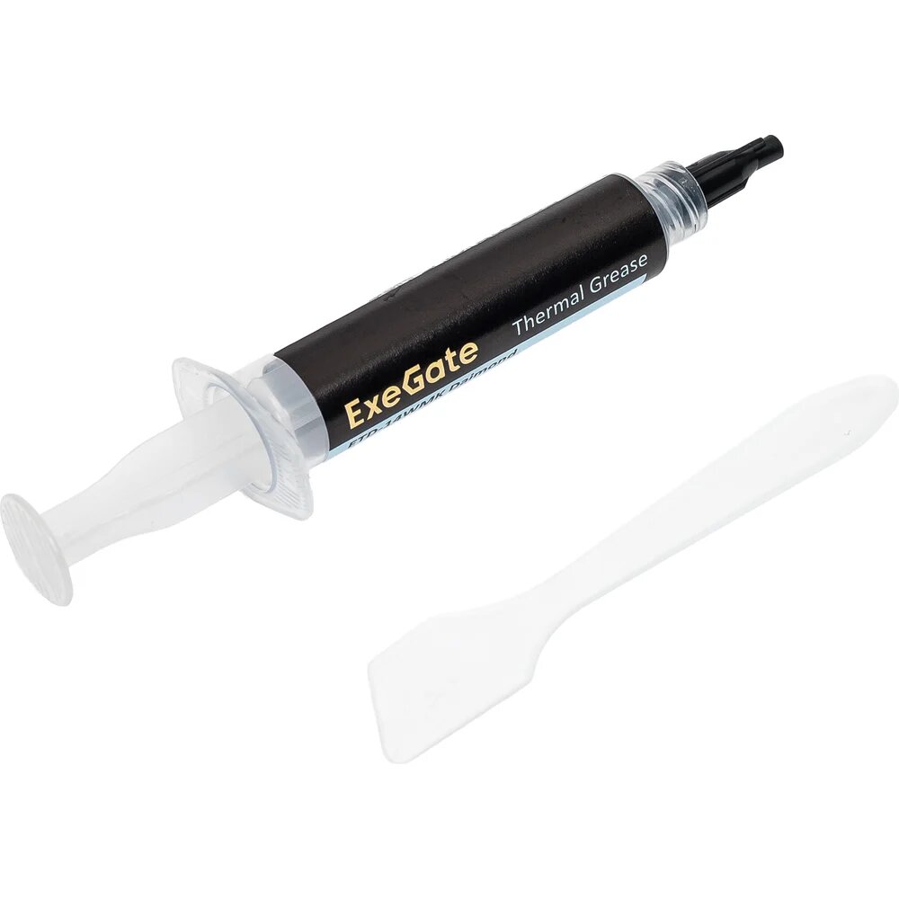 Термопаста ETD-14WMK Diamond 13.6 Вт/(м·К), 6 г, шприц с лопаткой ExeGate 293371, теплопроводность, алмазные частицы