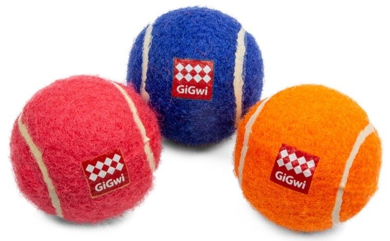 Игрушка для собак GiGwi CATCH & FETCH три мяча с пищалкой 4.8см