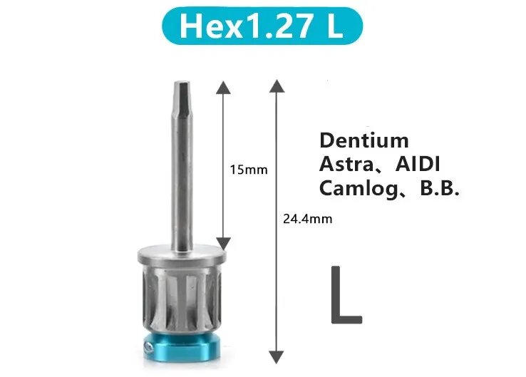 Набор отверток для имплантов Osstem Dentium Hex 1,2/1,27 Yuyoa (10 шт.) Hex 1.27L-10pcs