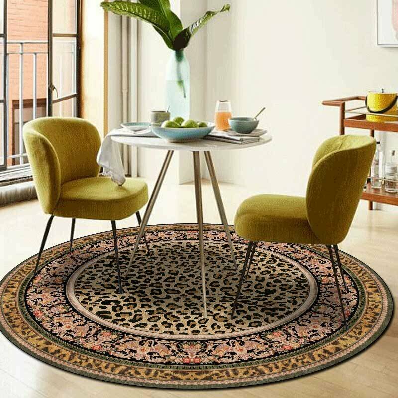 Новый круглый нескользящий ковер с цветами в китайском стиле, 120 см