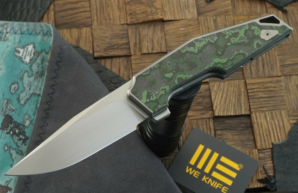 Складной нож We Knife OAO (One And Only), сталь CPM 20CV, ручной сатин, рукоять титан/фэт карбон