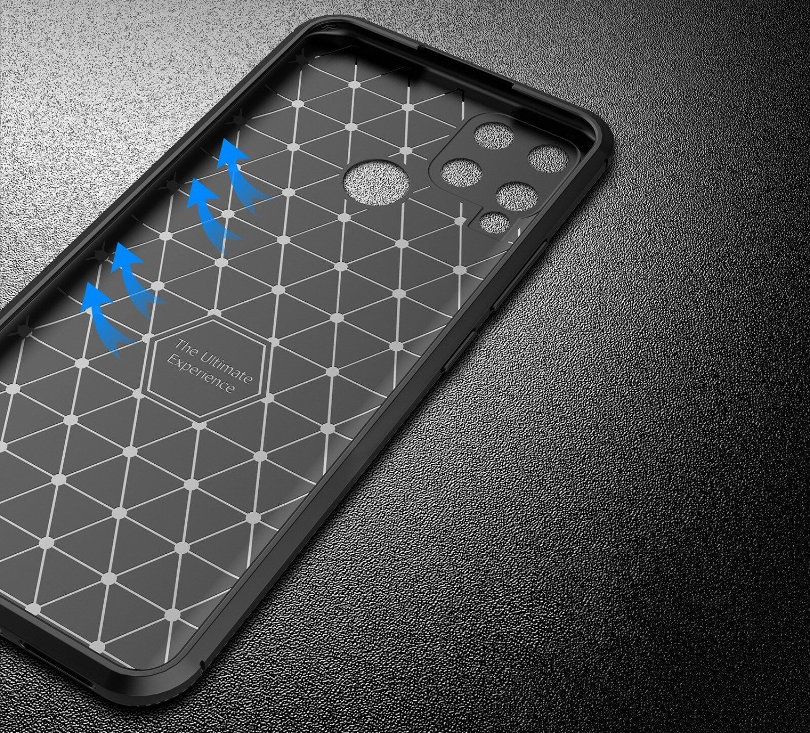 Чехол панель-бампер MyPads для Realme C15 из прочного силикона с матовой карбоновой отделкой черный