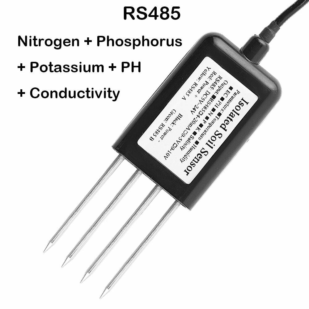 Датчик почвы RS485 7 в 1: N, P, K, pH, EC