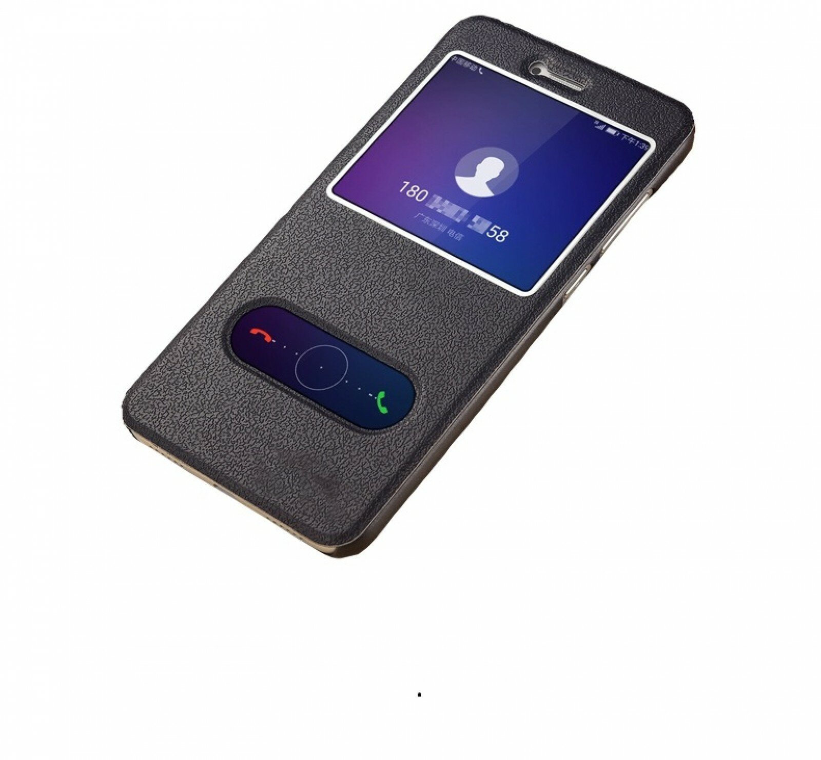 Чехол-книжка MyPads для Huawei Honor 9 с окном вызова и функцией свайпа, черный