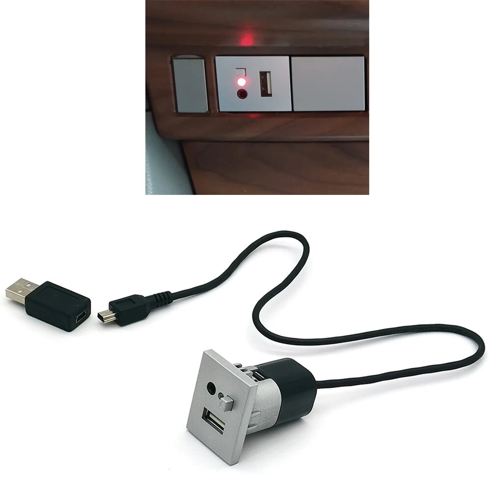 1 шт. автомобильный интерфейсный переключатель USB-разъема, подходит для Ford Focus 2 MK2 2009-2011 C-MAX Kuga Mk1 USB AUX входной адаптер мини-кабель