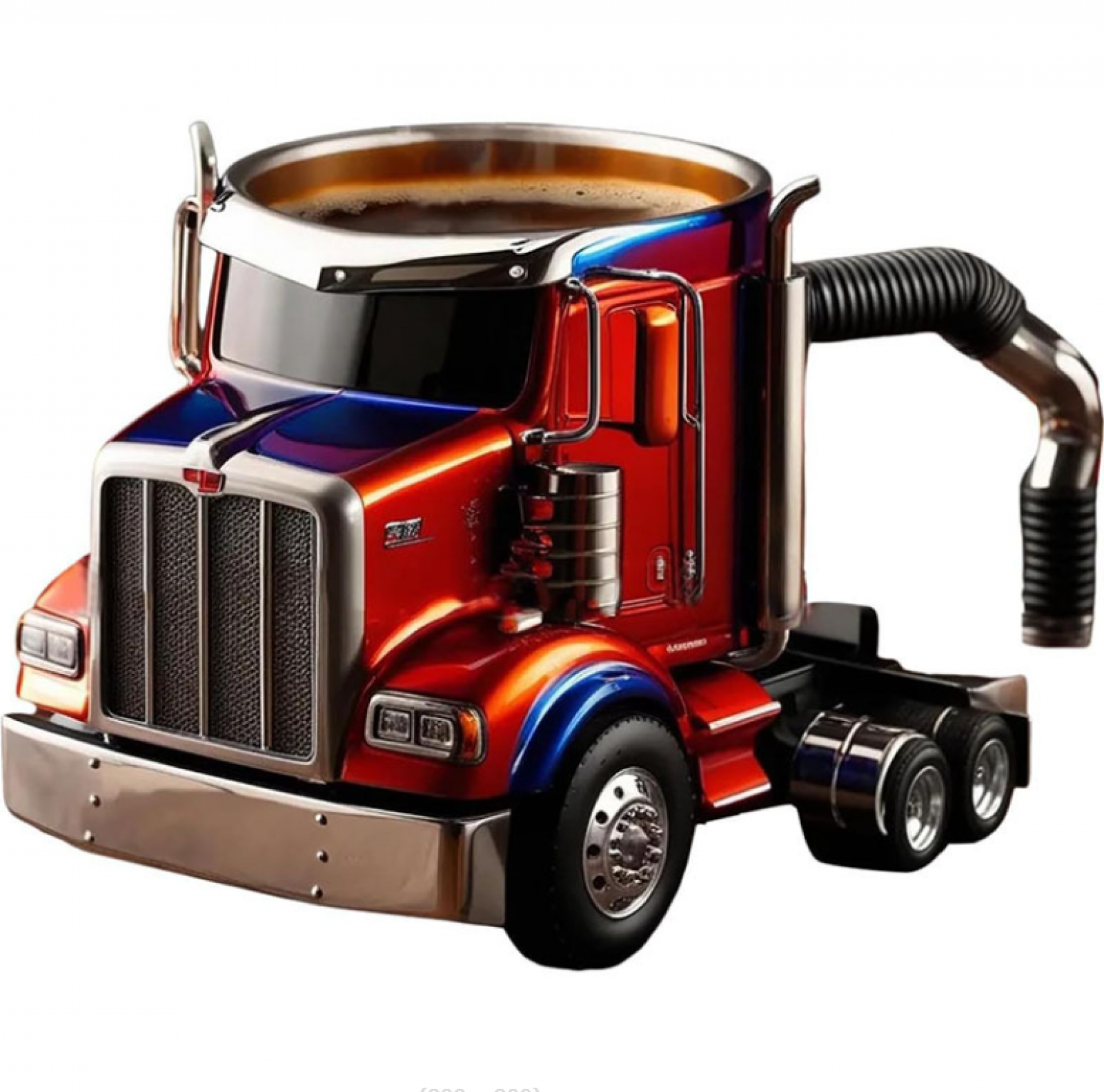 Подарочная кружка MyPads Y560803 в виде камаза с колесиками, нержавеющий металл, 200 мл, красная