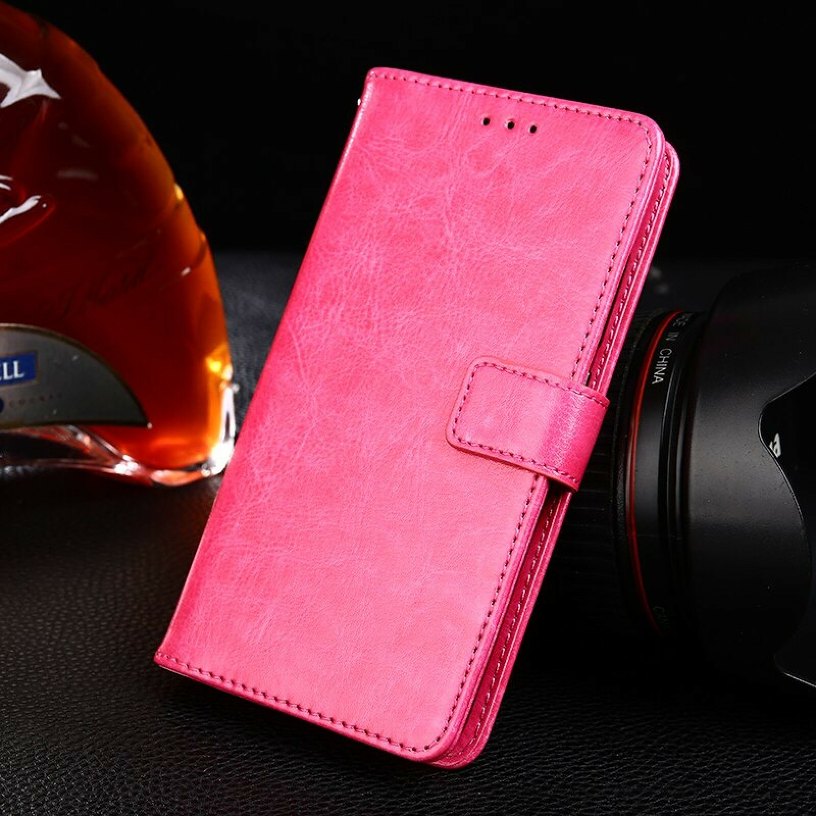 Чехол-книжка MyPads Porta Biglietti для ASUS ZenFone 3 Laser ZC551KL 5.5 из эко-кожи с подставкой и визитницей, розовый