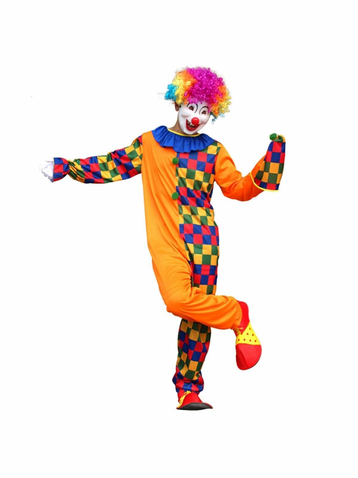 Костюм клоуна мужской, Клетчатый клоун