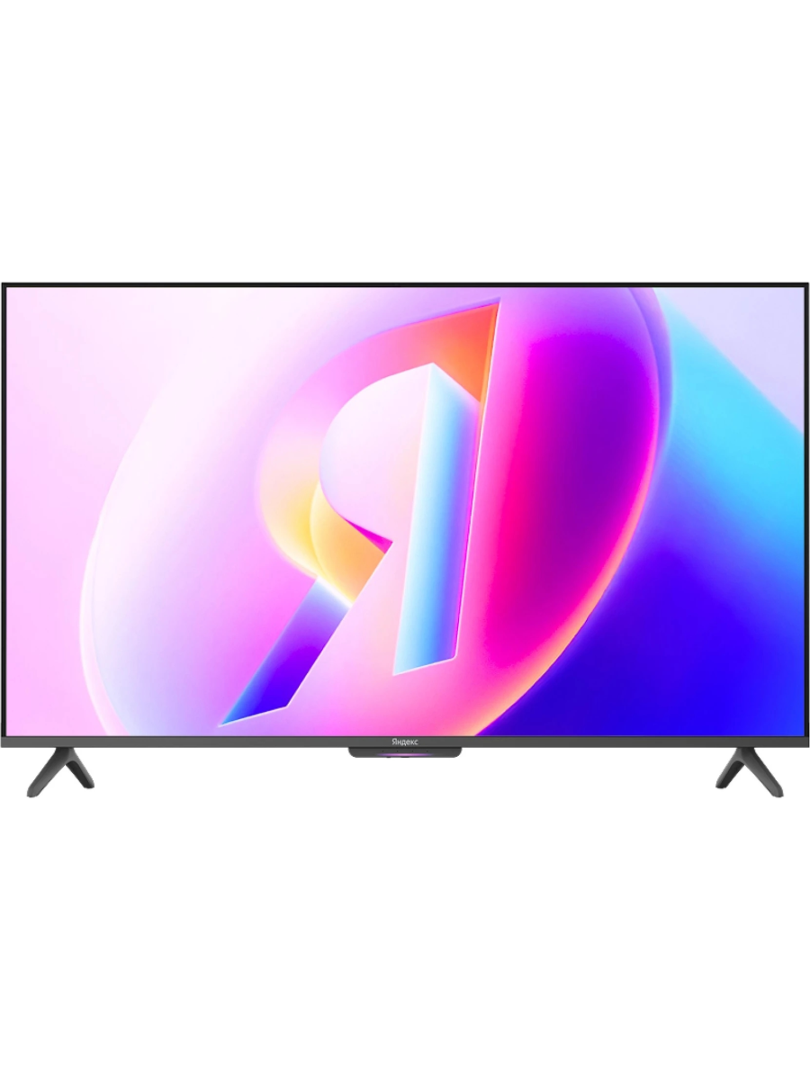 Телевизор QLED Yandex 55" ТВ Станция Бейсик Яндекс. ТВ черный Smart