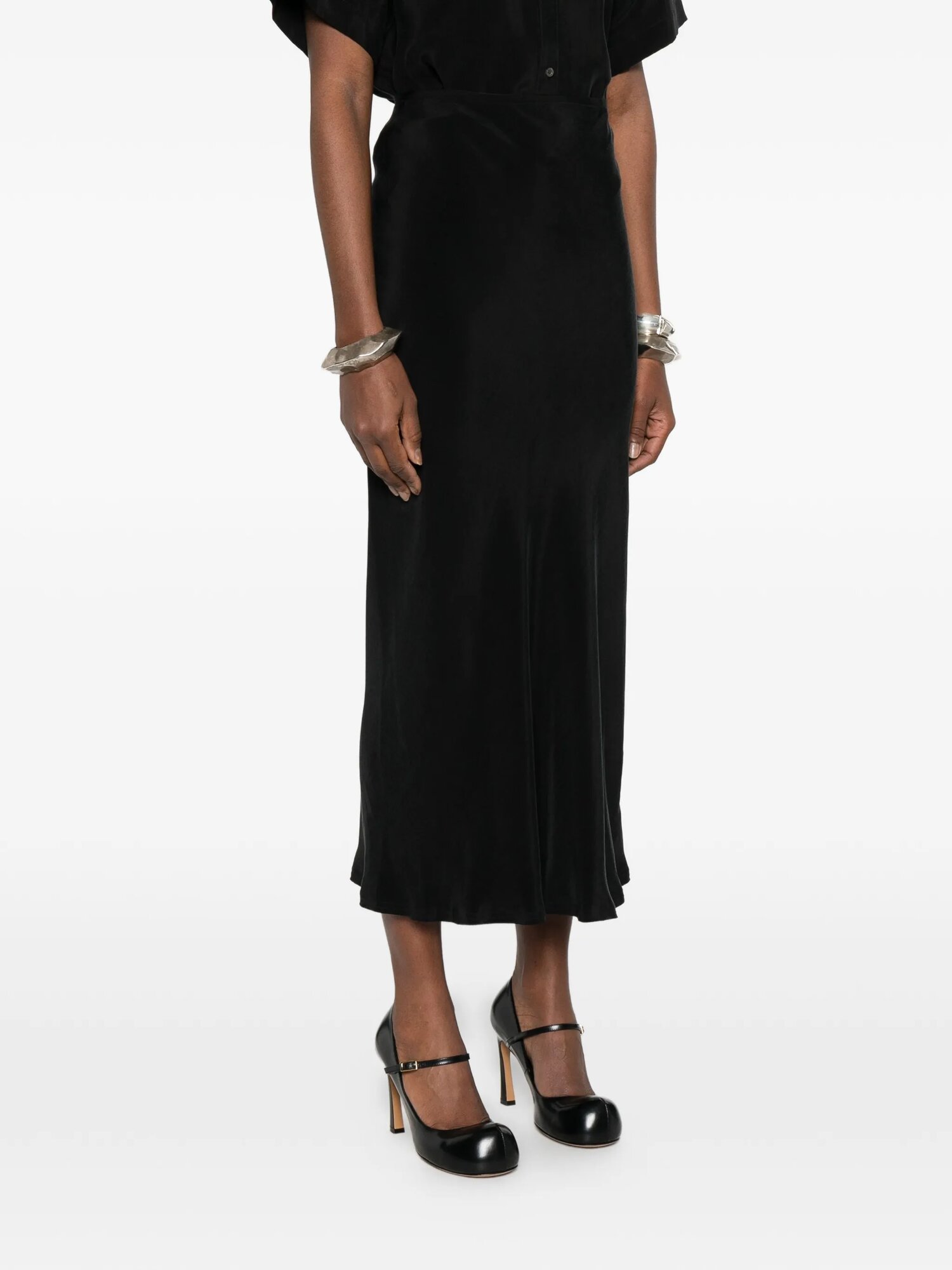 Юбка Maison Margiela Slip midi skirt, размер 46, черный — фото 1
