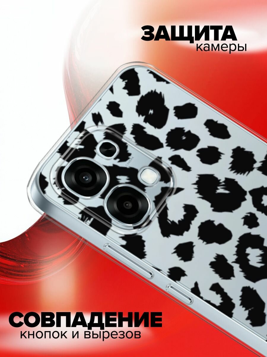 Чехол на Oppo A6 Pro / Оппо A6 Про с принтом леопардовый принт — фото 1