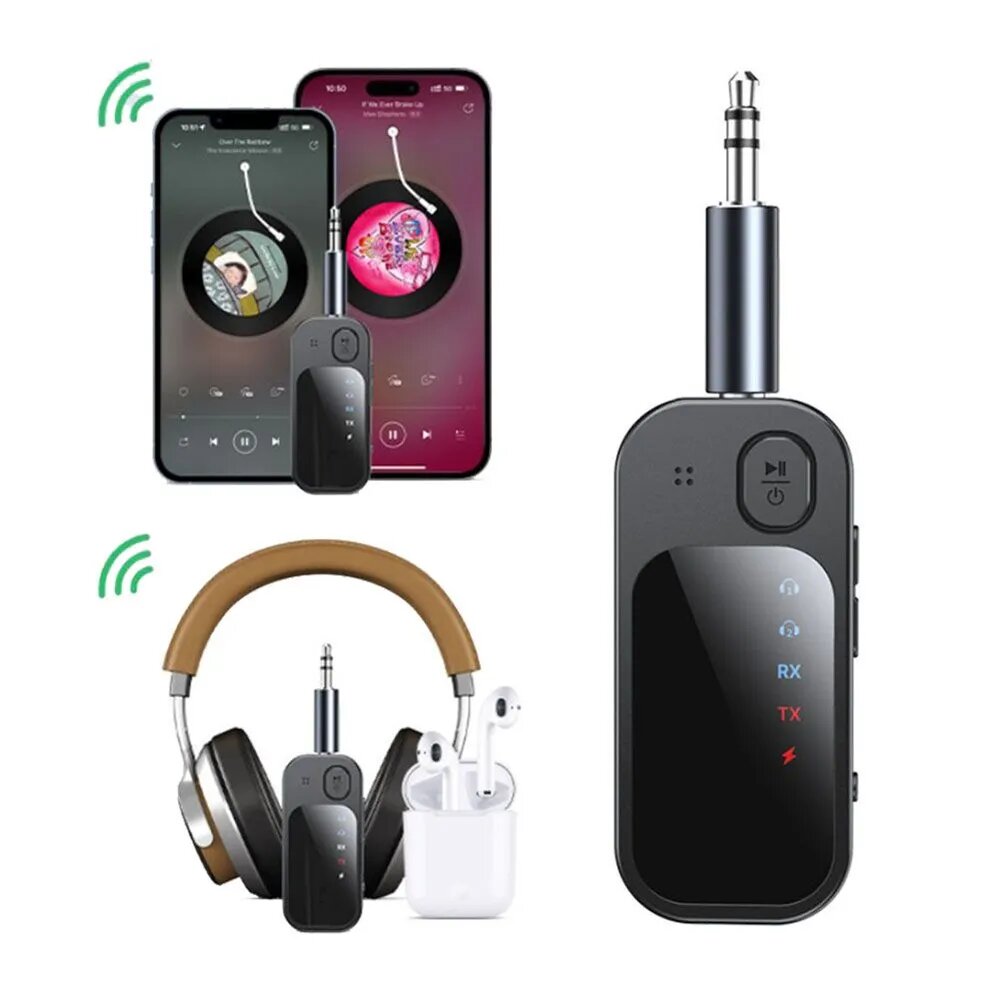 BT-23 адаптер для передачи звука на два Bluetooth устройства, черный