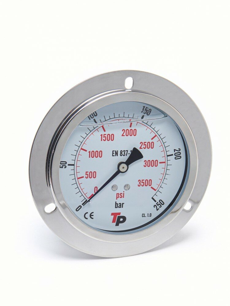 Манометр гидравлический виброустойчивый фланцевый D100 мм 0-250 bar 1/2BSP TP