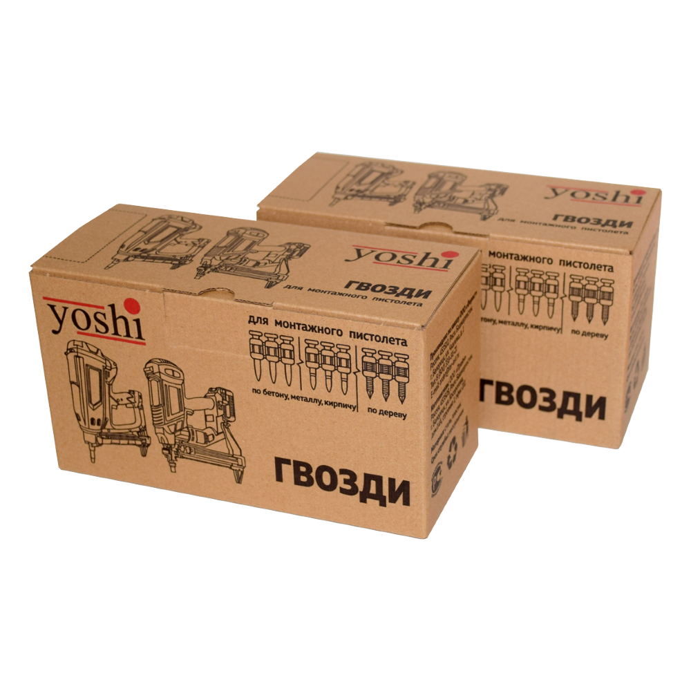 Гвозди по бетону Yochi усиленные для монтажного пистолета Toua, Bull, Hybest, Union, Fixpistols, Lixe и т. п.