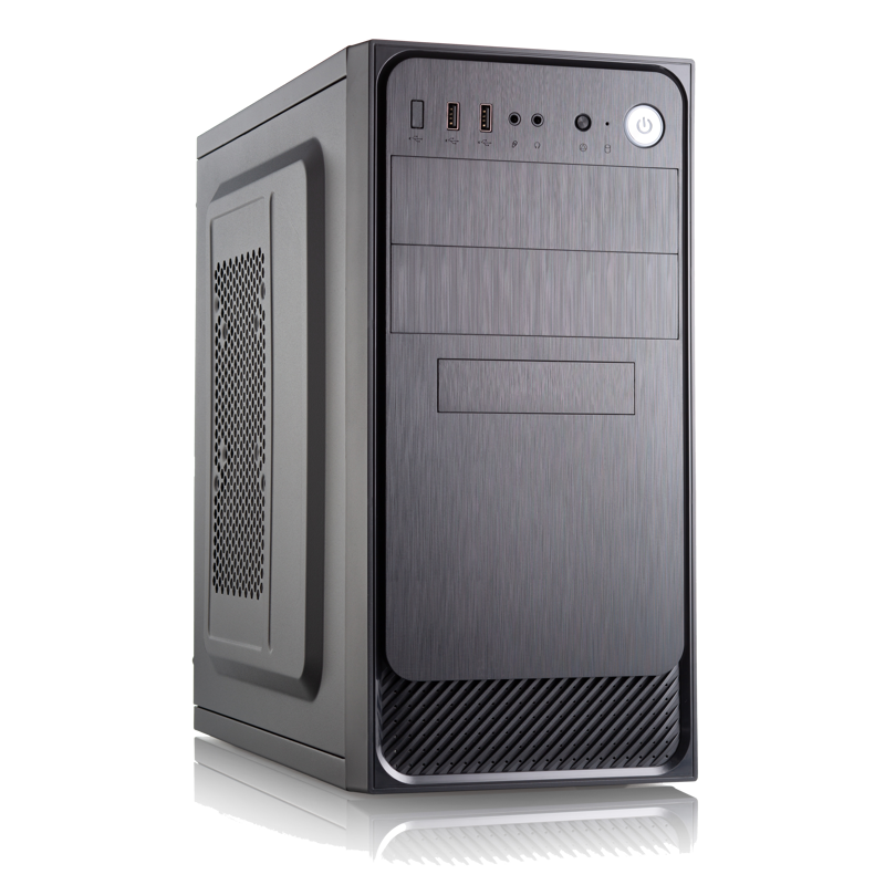 Корпус с блоком питания 450Вт. Case Forza mATX, 450W, 2xUSB3.0, Black, w/o FAN, 12 cm fan PSU, power cord, FZ-053-SX450R-U32