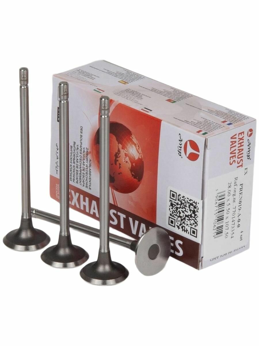 Клапан AMP для Lada Largus, Renault Logan 16кл выпускной (4шт)