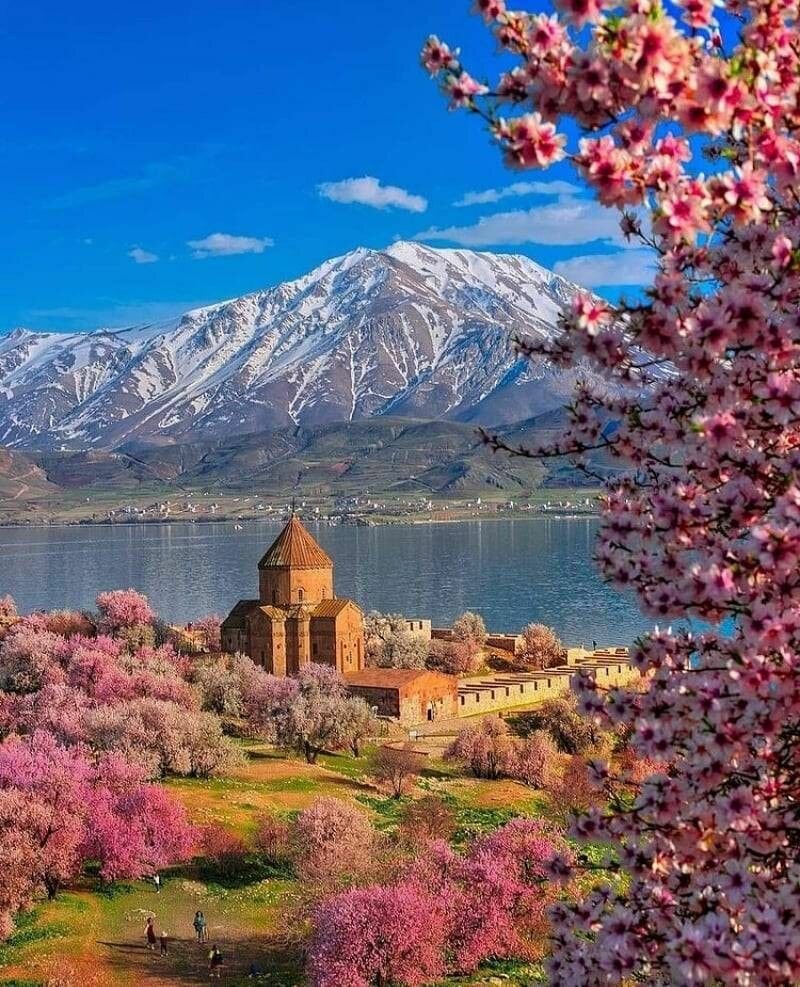 Алмазная живопись "Виды гор Хорвирап и Арарат в Армении", 5D, круглая, 40x50 см. Производитель: Brose Art.