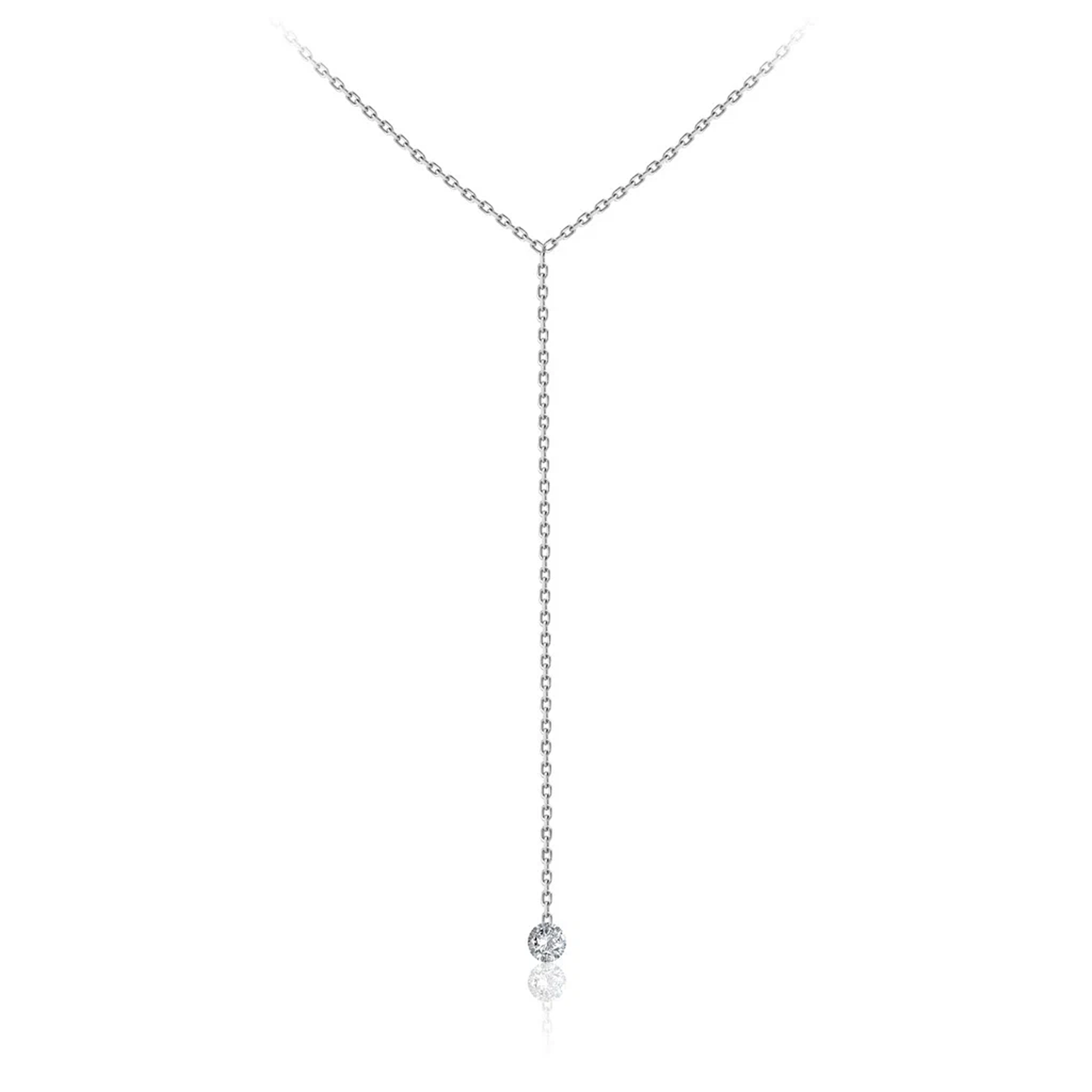 Колье, белое золото, 585 проба, бриллиант