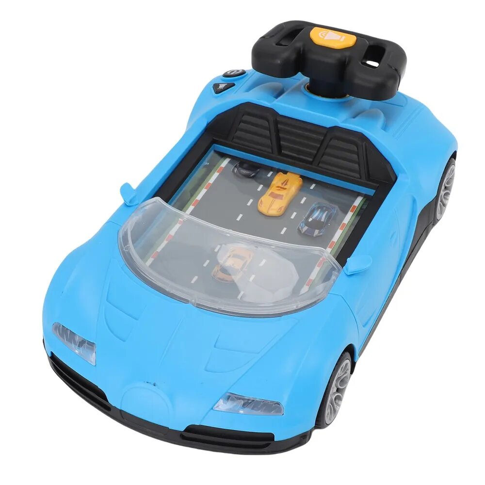 Музыкальная игрушка на руле для детей синего цвета, гоночная игра
