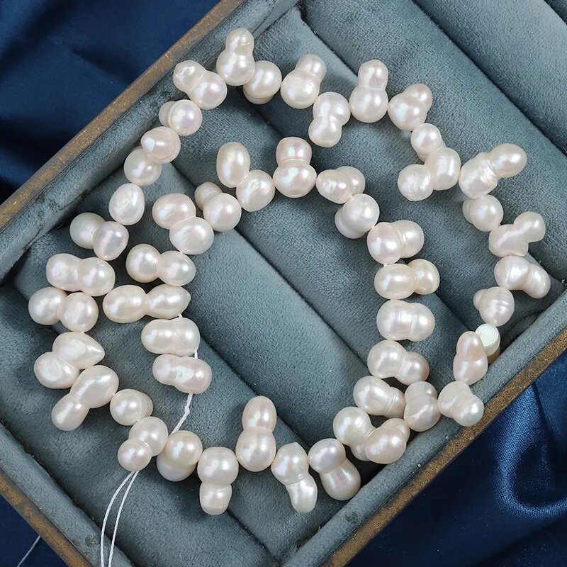 7-8 мм натуральный пресноводный белый цвет с верхним отверстием в форме тыквы в стиле барокко жемчуг оптом