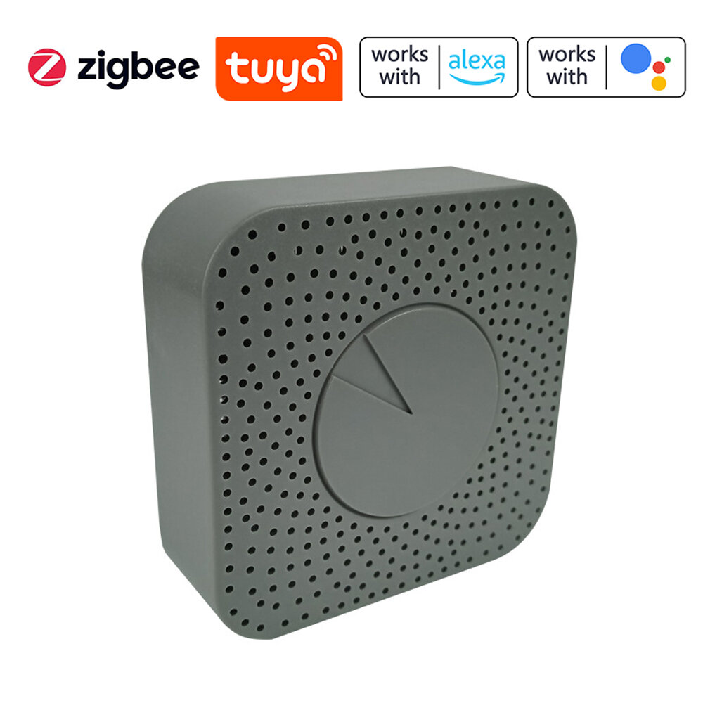 Tuya ZigBee Intelligent Air Quality Monitor 5-in-1 Housekeeper HCHO/CO2/VOC/Temperature/Humidity Detector Support Remote APP Control Alarm Function Compatible with Alexa Home for Office
