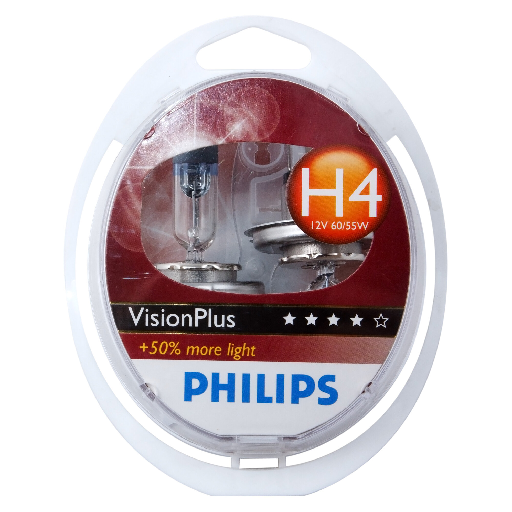 Лампа 12V H4 60/55W +60% PHILIPS VisionPlus 2 шт.