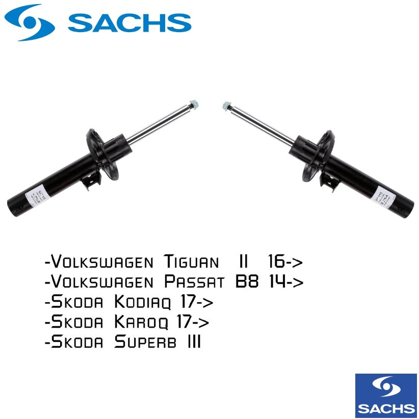 Передние амортизаторы SACHS (D 55mm) Volkswagen Tiguan II, Passat B8, Golf 7, Touran, Skoda Kodiaq, Karoq, Superb III, A3