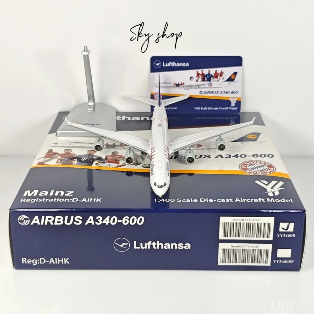 Сборная модель самолета Lufthansa Airbus A340-600 1/400 масштаб, Германия, для взрослых и детей — фото 1
