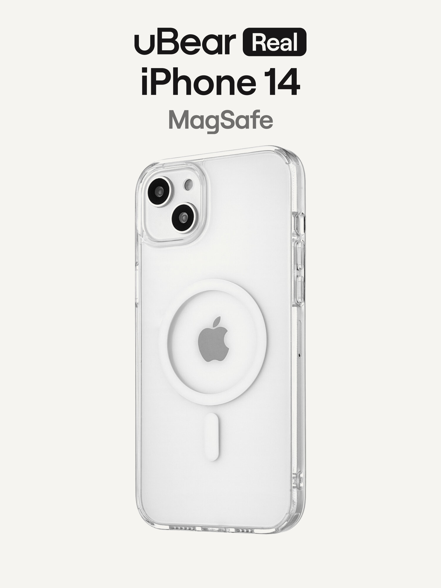 Чехол защитный uBear Real Mag Case для iPhone 14, магнитный, усиленный, прозрачный