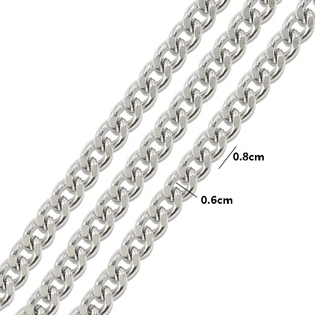 Панцирная цепочка из нержавеющей стали 6 мм, nk chain, 1 метр