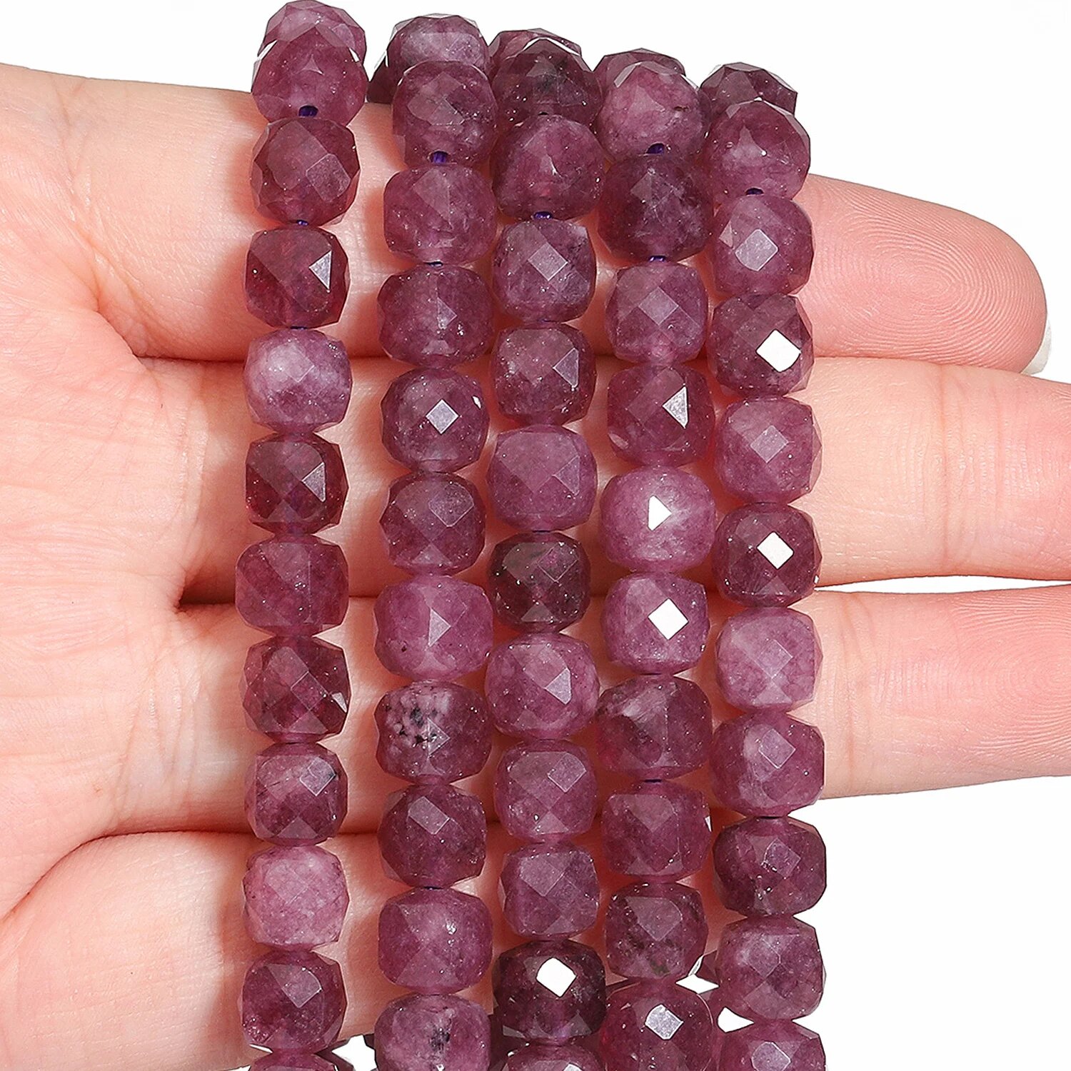 Бусины аметист nociuciu 7-8 мм Фиолетовый, 7-8mm about 45pcs, purple jade
