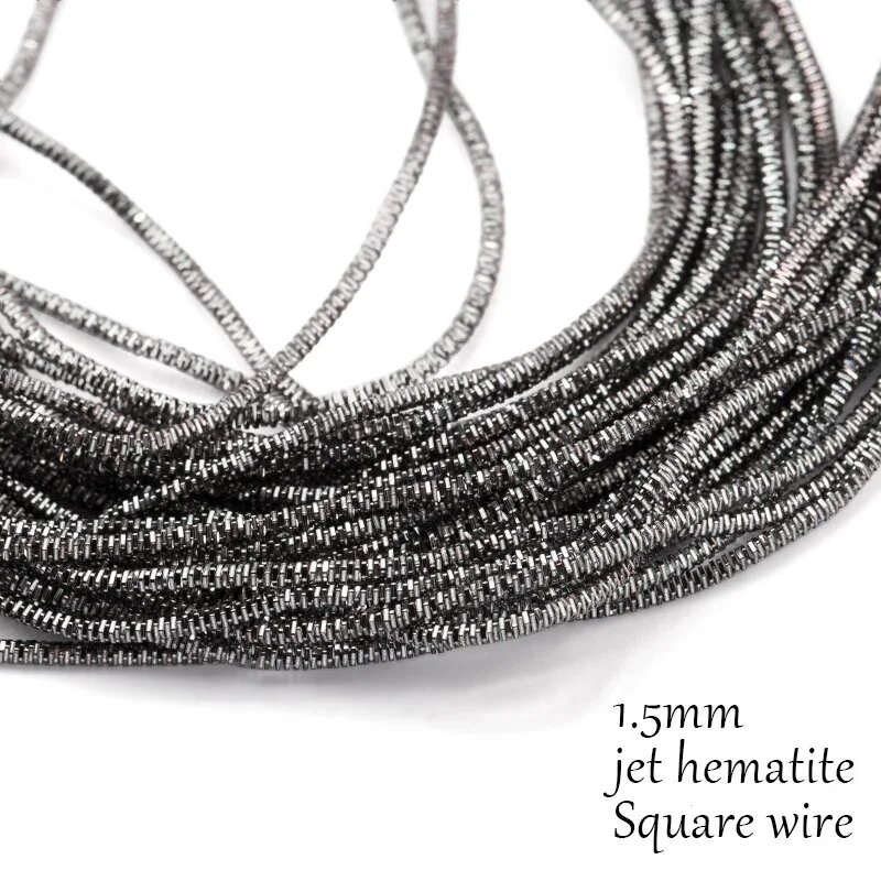 1.5mm квадратная нить hematite, серый