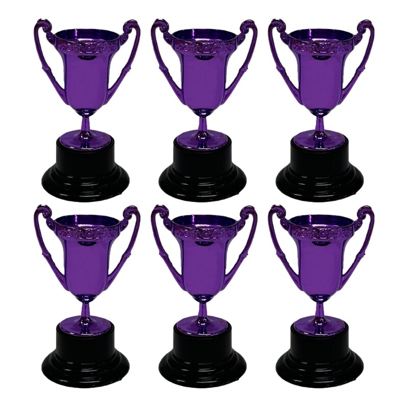 6шт Наградные Кубки С Трофеями Легкие Пластиковые Маленькие Трофеи Футбольные Медали Призовой Кубок для Спортивных мероприятий и Вечеринок