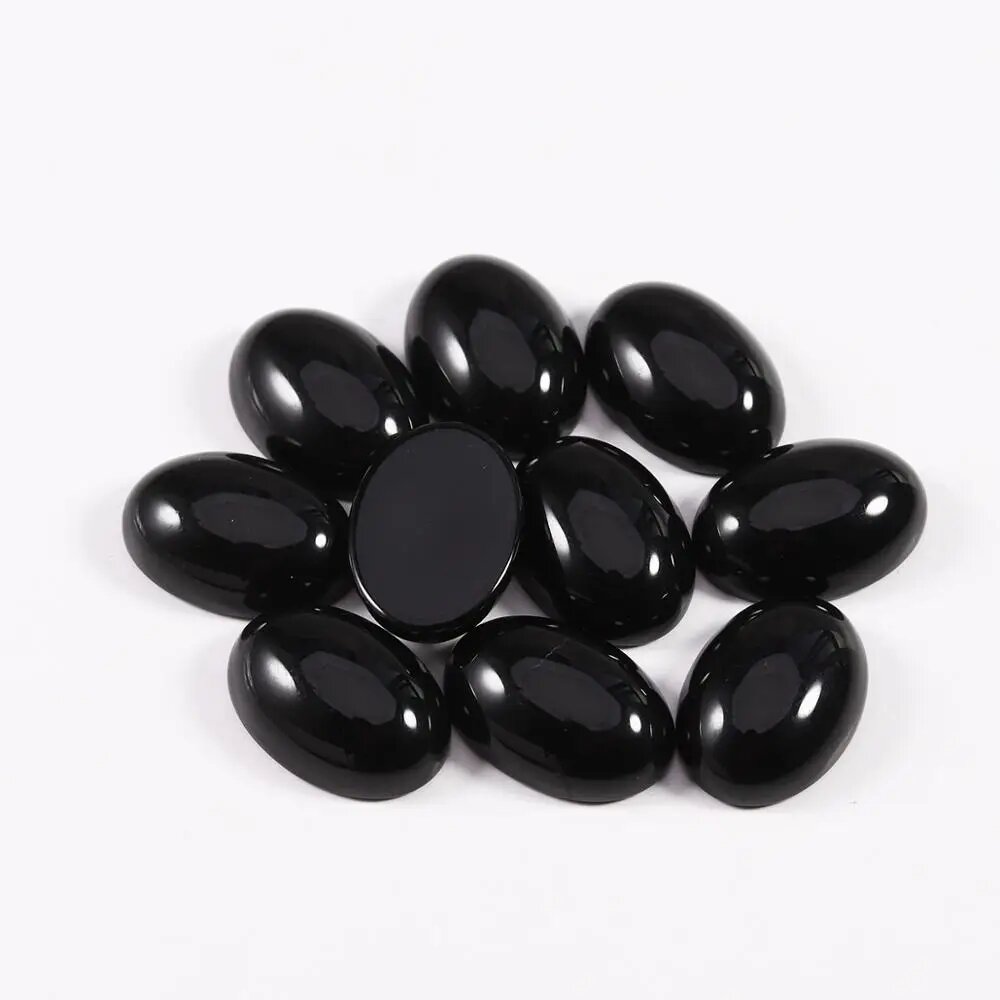 Кабошоны из природного камня Tiparts Черный, 13x18mm 5Pcs, Black Onyx