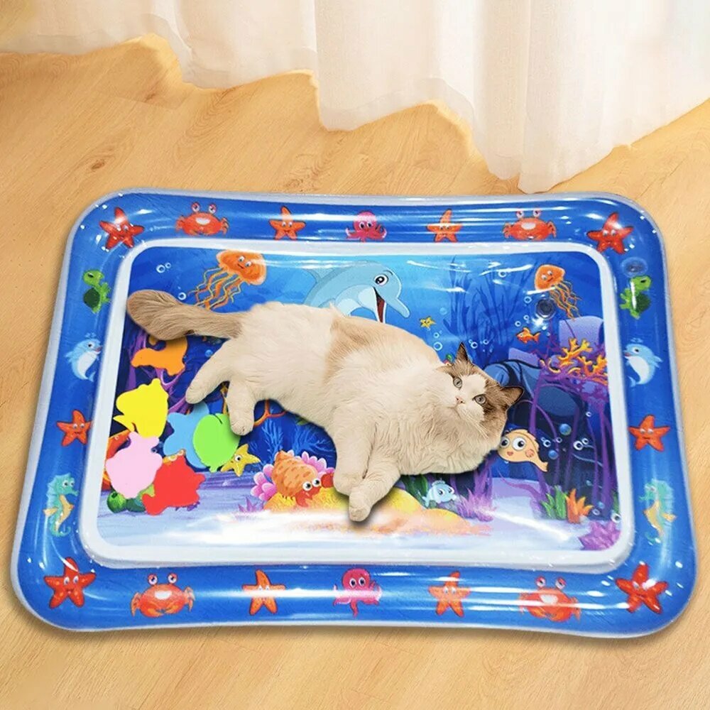 Водный сенсорный игровой коврик с датчиком рыбы, водный игровой коврик для кошек