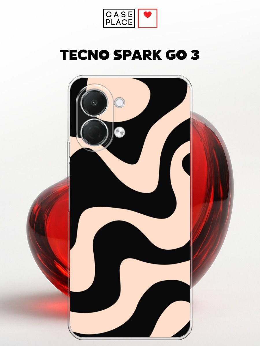 Чехол на Tecno Spark Go 3 / Текно Спарк Го 3 с принтом Темно-кофейный