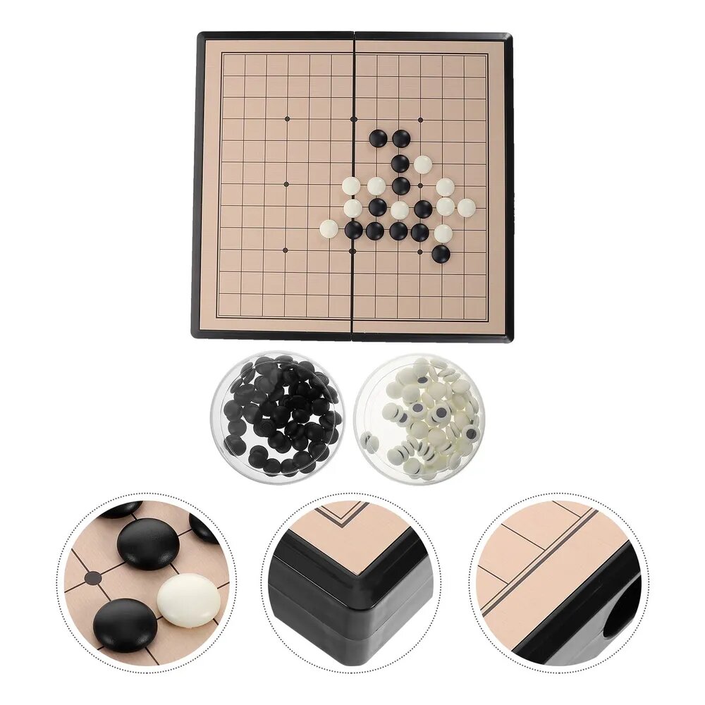 Набор Для Игр В Го И Гомоку Переносной Китайская Шашка Стандартная Доска Для Начинающих 22.00X21.30X12.60Cm