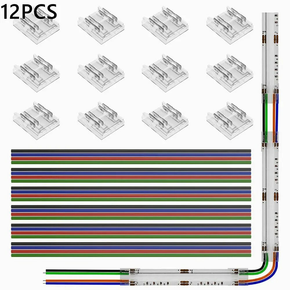 Прозрачные разъемы для светодиодной ленты 2PIN-6PIN PCB to Wire, 4PIN 10mm COB BX