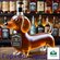Бутылка Jack Daniel's в форме собаки для виски, 1 шт, стеклянная коричневая