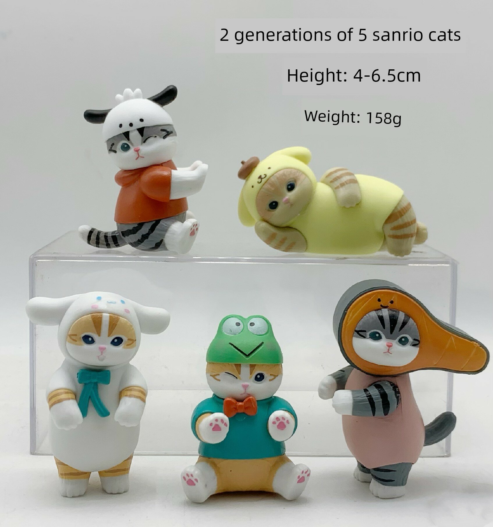 Новая серия Sanrio Cat: Фигурка-игрушка Fushan Di Shark Cat, модель Куроми в образе уродливой рыбки, подарок. 2