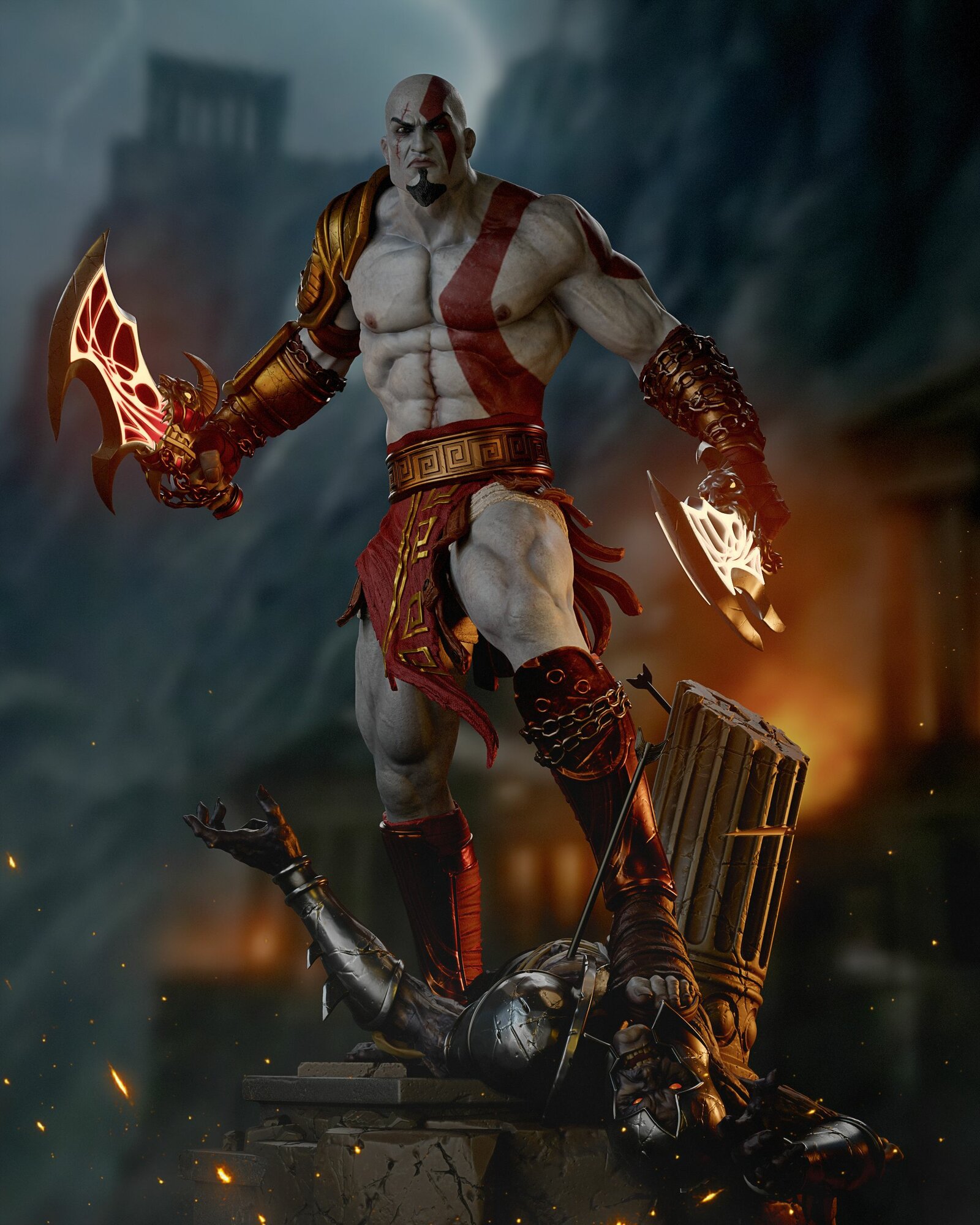 Сборная модель Kratos (God of War), 300мм (без базы), 1/6 для покраски