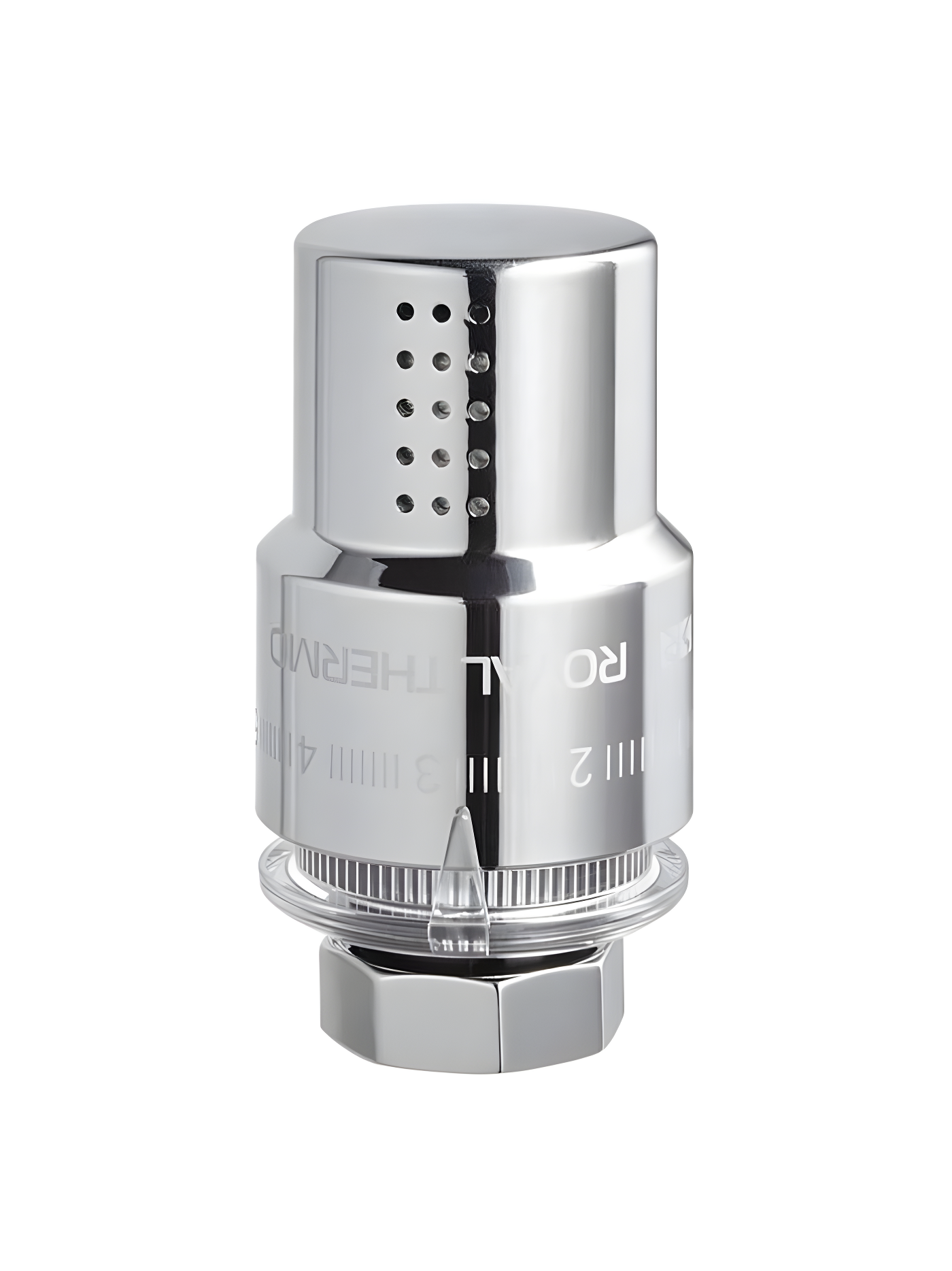 Термоголовка жидкостная Royal Thermo Design М30х1,5 (хром) · Отопление · Пластик · Резьбовое соединение