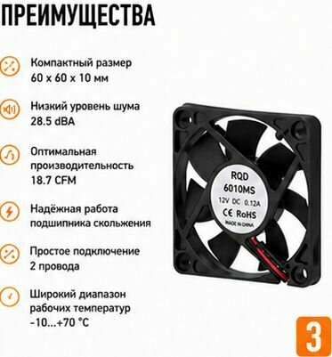 Вентилятор RQD 6010MS 12V DC — фото 1