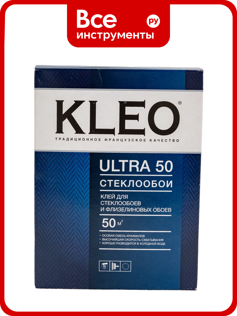 Обойный клей для стеклообоев и флизелиновых обоев KLEO сыпучий 070 ULTRA 50